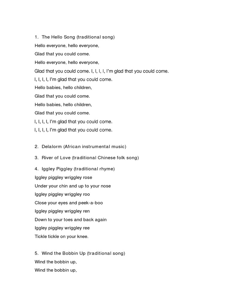 Hello Baby CD Lyrics | PDF | Duck