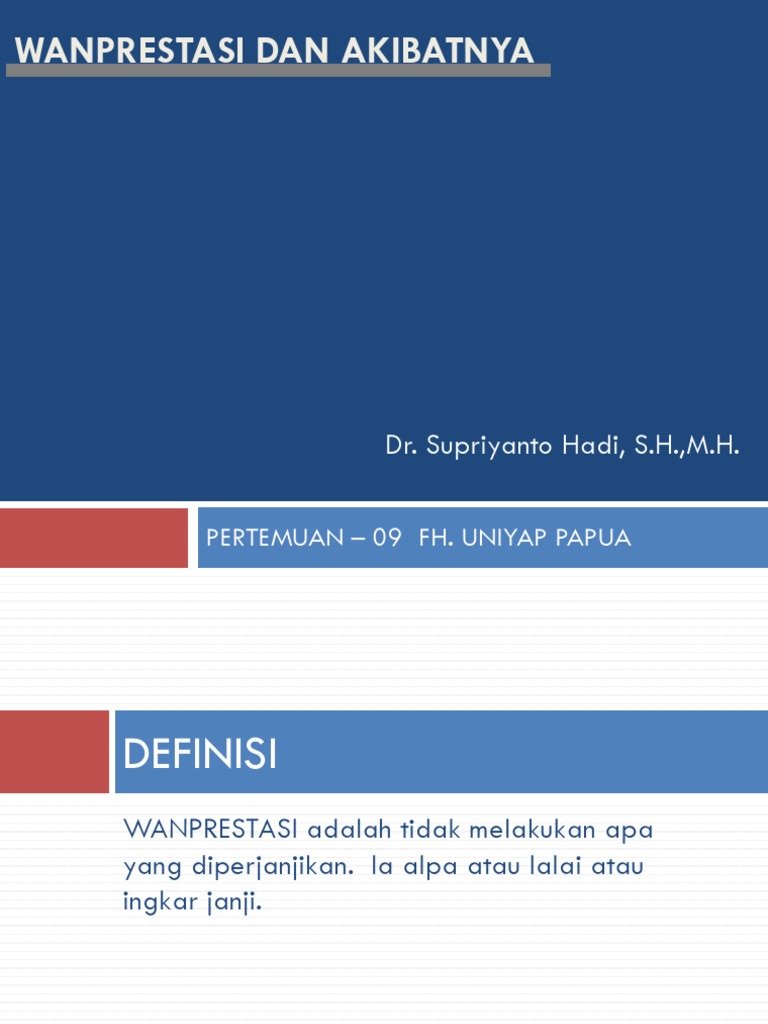 Akibat Wanprestasi dalam Hukum Perdata | PDF | Ilmu Sosial | Hukum