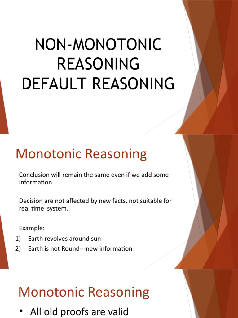 Non Monotonic Pdf Logic Inference
