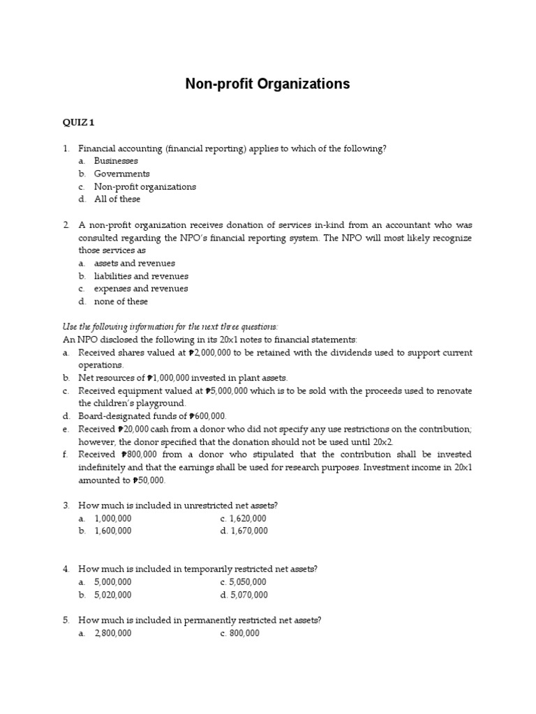 Accounting for Non-Profit Organizations: Key Concepts and Journal ...