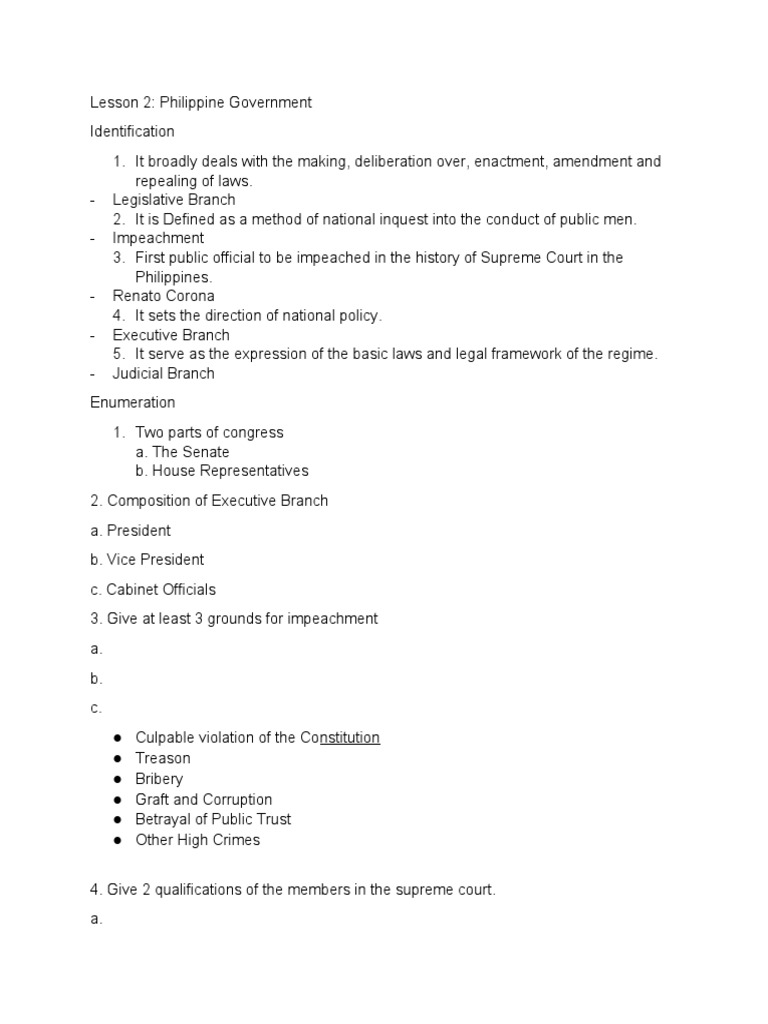 Overview of Philippine Government Branches | PDF | Politics