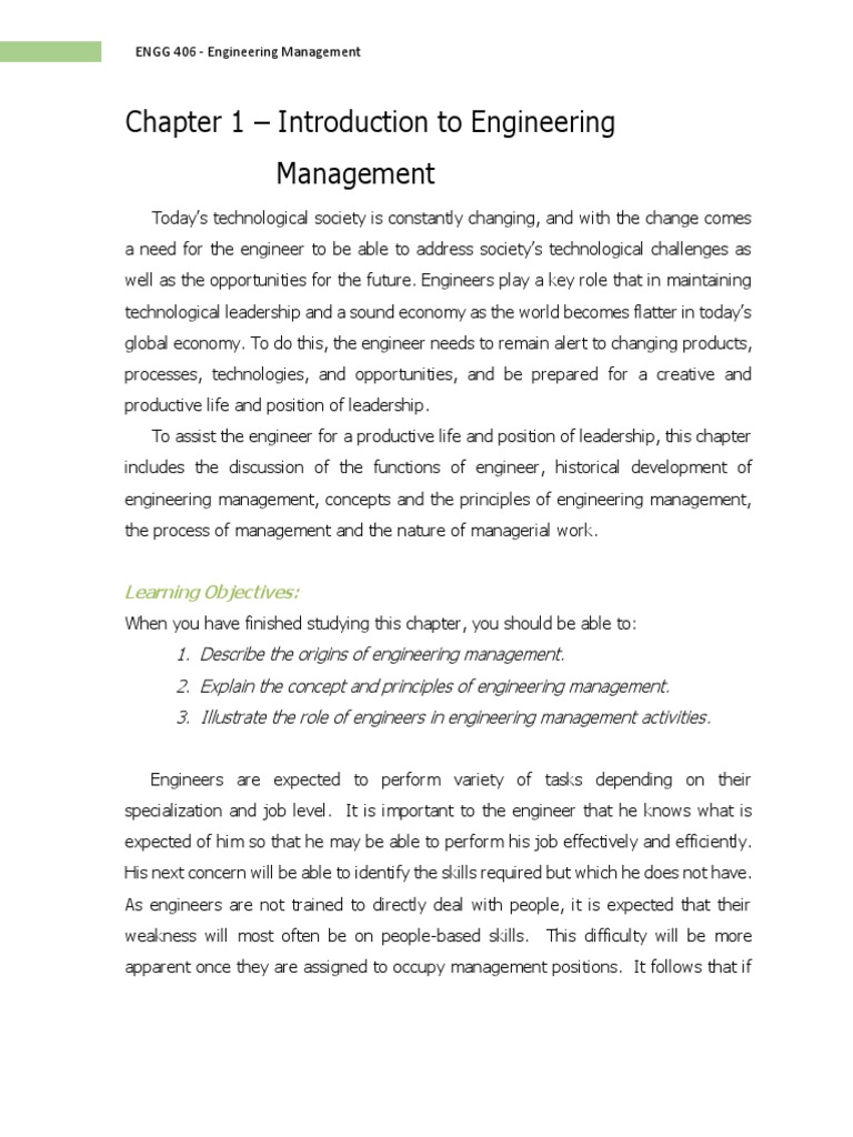 ENGG 406 Engineering Management PDF | Download Free PDF | Decision ...