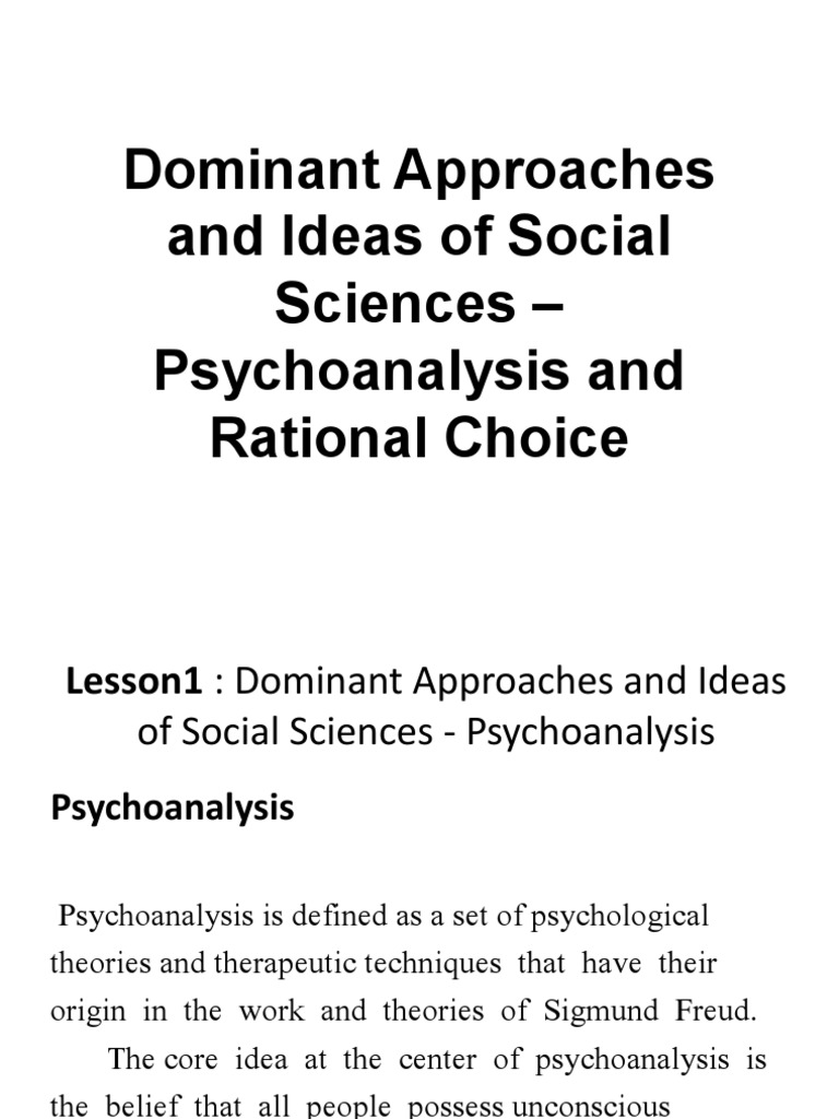Dominant Approaches and Ideas of Social Sciences | PDF | Id | Psychoanalysis