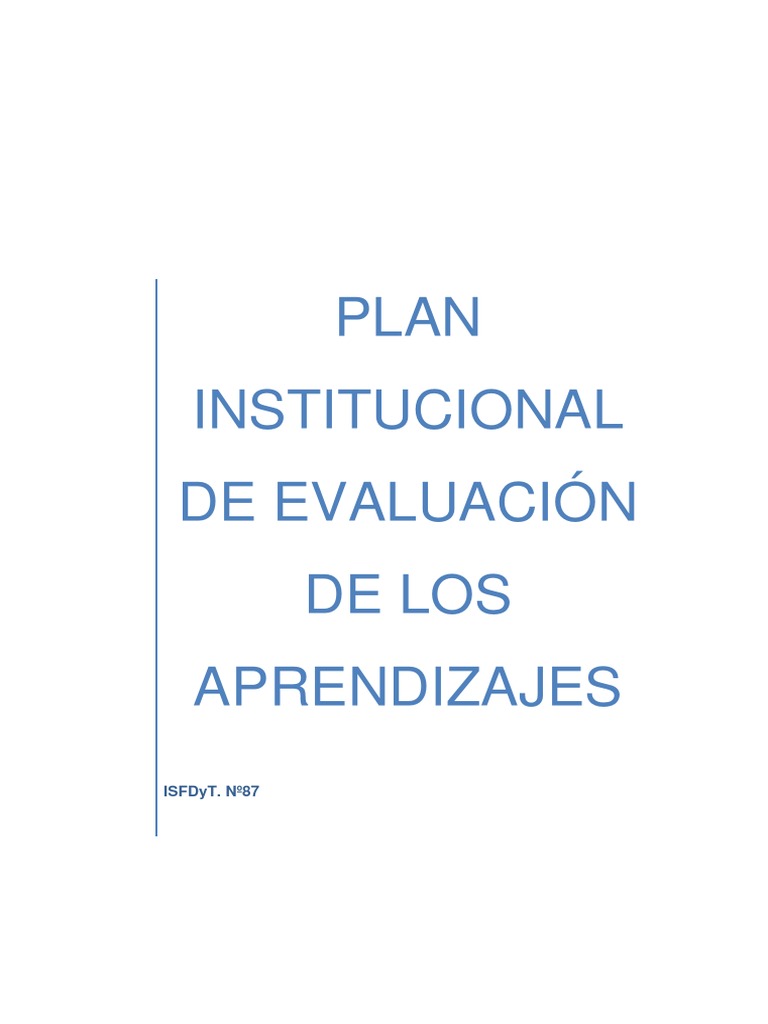 Plan Evaluacion de Los Aprendizajes | PDF | Evaluación | Enseñando