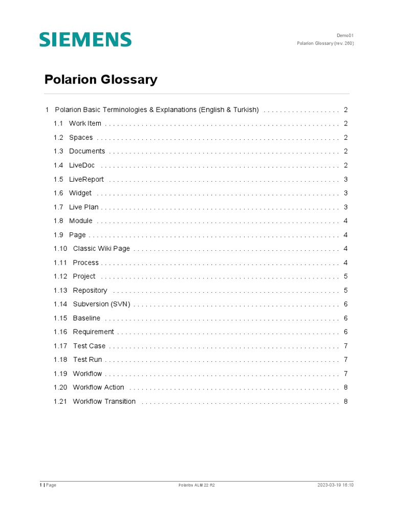 Polarion Glossary | PDF