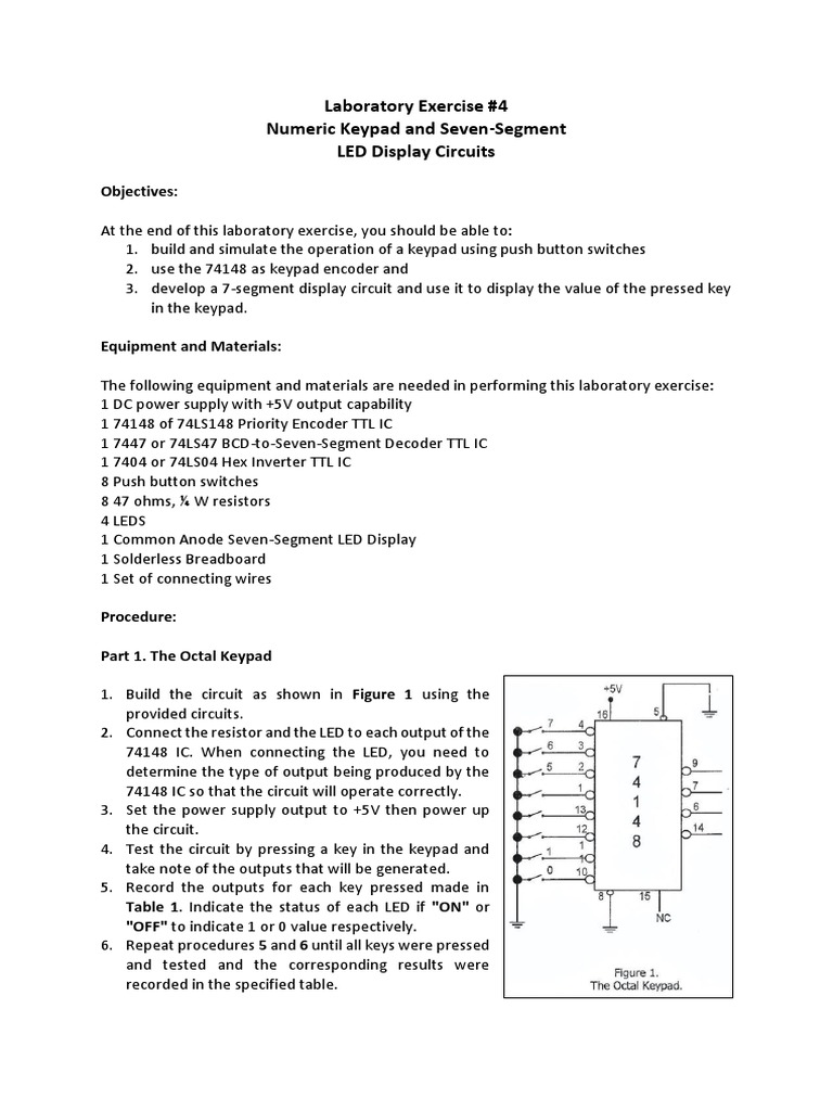 Numeric Keypad and 7-Segment LED Display | PDF | Electrical Network ...