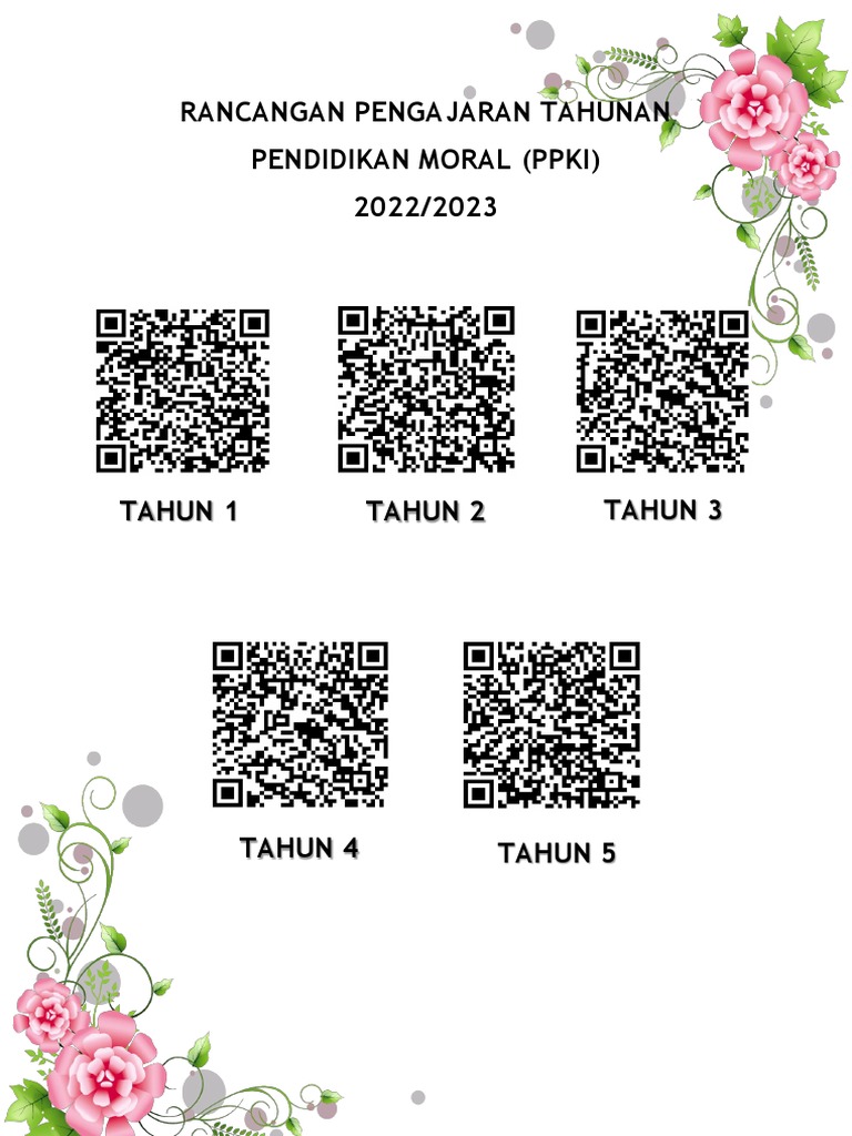 QR Code RPT Moral Ppki 2022 (Tahun 1 - 5) | PDF | Bisnis