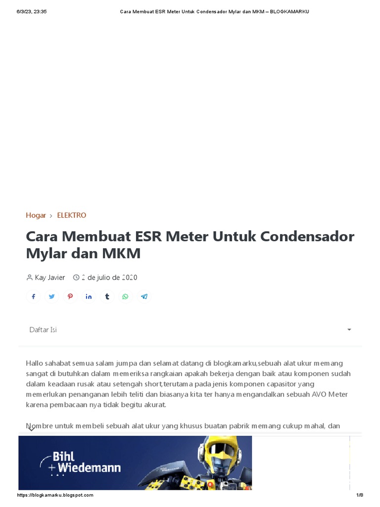 Cara Membuat ESR Meter Untuk Condensador Mylar Dan MKM - BLOGKAMARKU | PDF