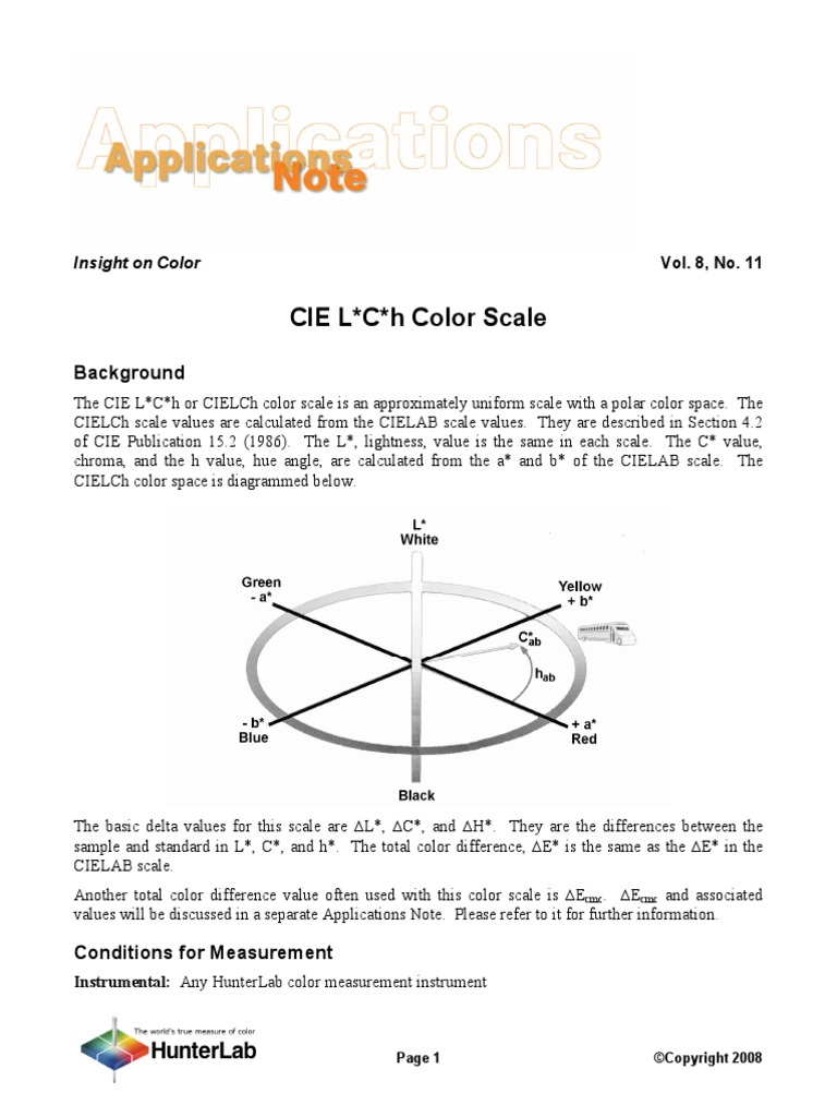 CIE LCH Color Scale | PDF | Applied And Interdisciplinary Physics | Image Processing