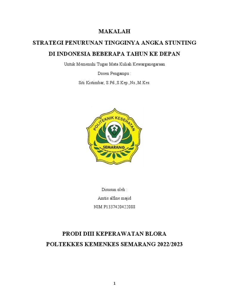 1B - 32 - Amtis A.M - Strrategi Stunting | PDF