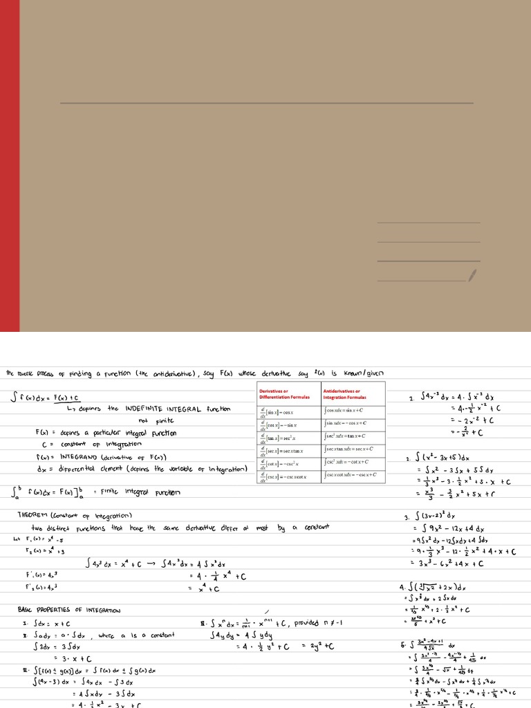 Antidifferentiation Integration PDF | PDF | Integral | Derivative