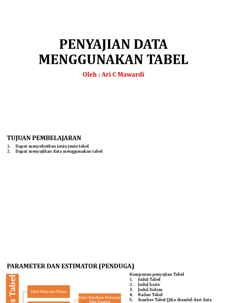 STATISTIKA PENELITIAN # 5 # PENYAJIAN DATA MENGGUNAKAN TABEL (Autosaved ...