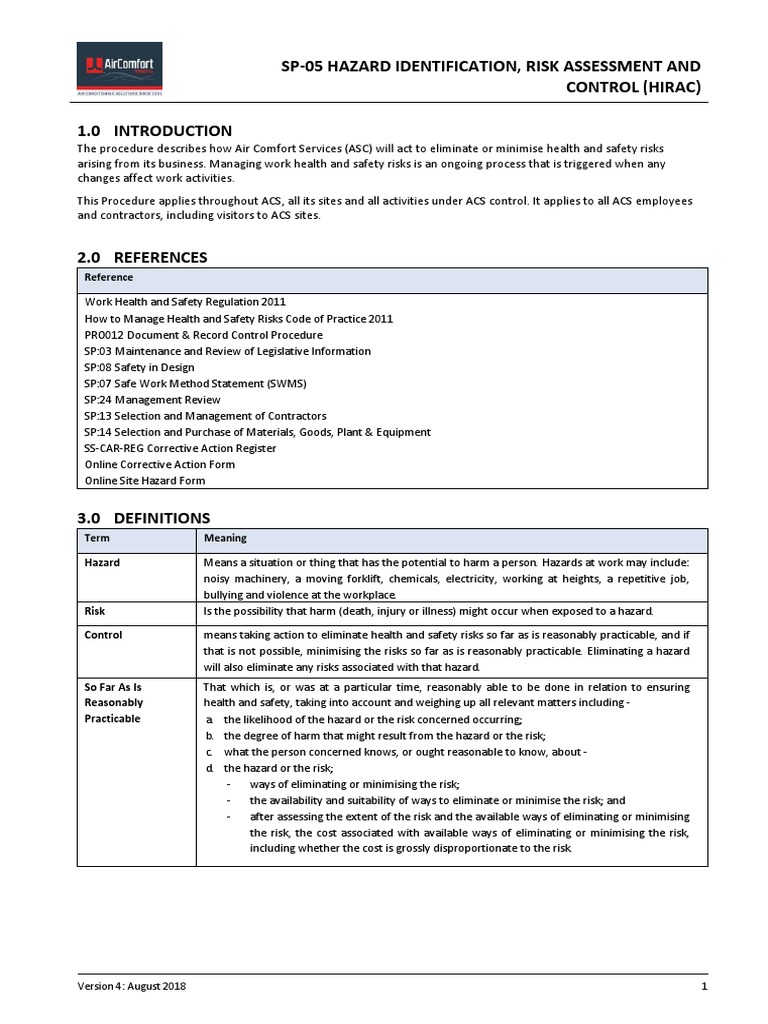 HIRAC Procedure for Safety Management | PDF | Risk | Personal ...