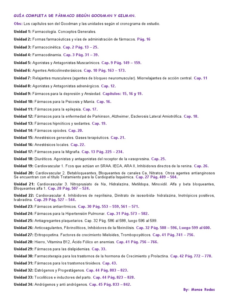GUÍA COMPLETA DE FÁRMACO SEGÚN GOODMAN Y GILMAN | PDF | Medicina ...