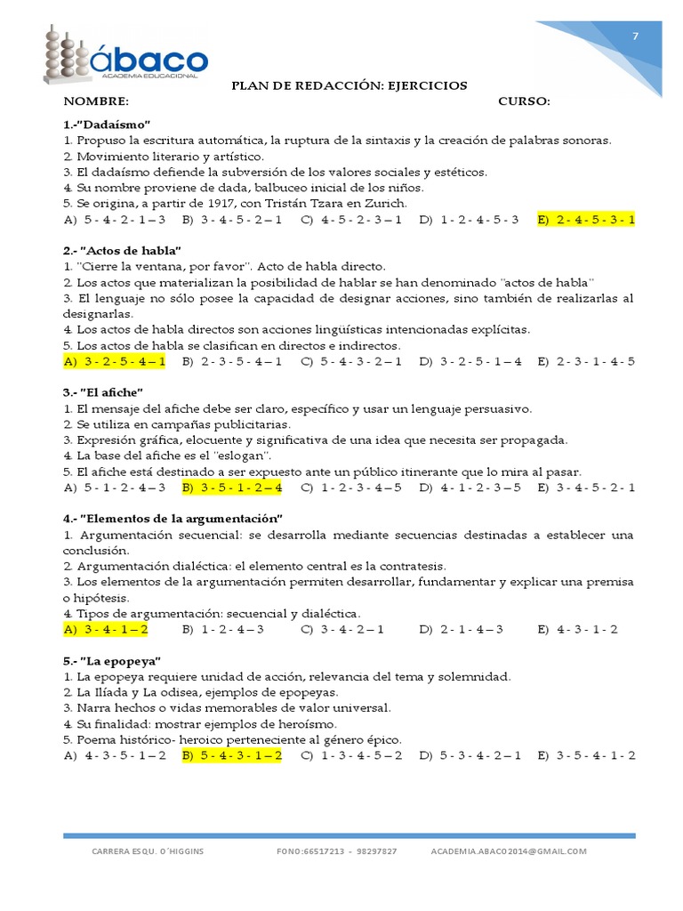 Plan de Redacción 3 - Guía de Ejercitación | PDF | Vanguardia