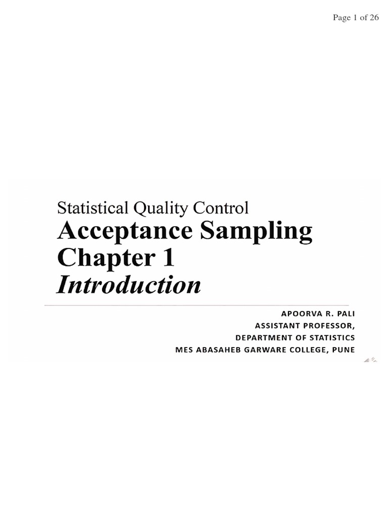 Acceptance Sampling | Download Free PDF | Sampling (Statistics ...
