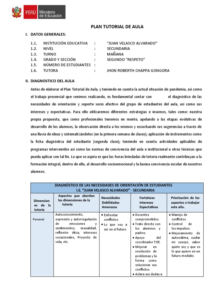 Plan Tutorial para Secundaria 2023 | PDF | Aprendizaje | Maestros