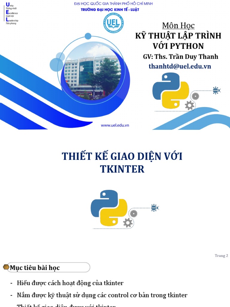 08-Thiết kế giao diện với tkinter | PDF