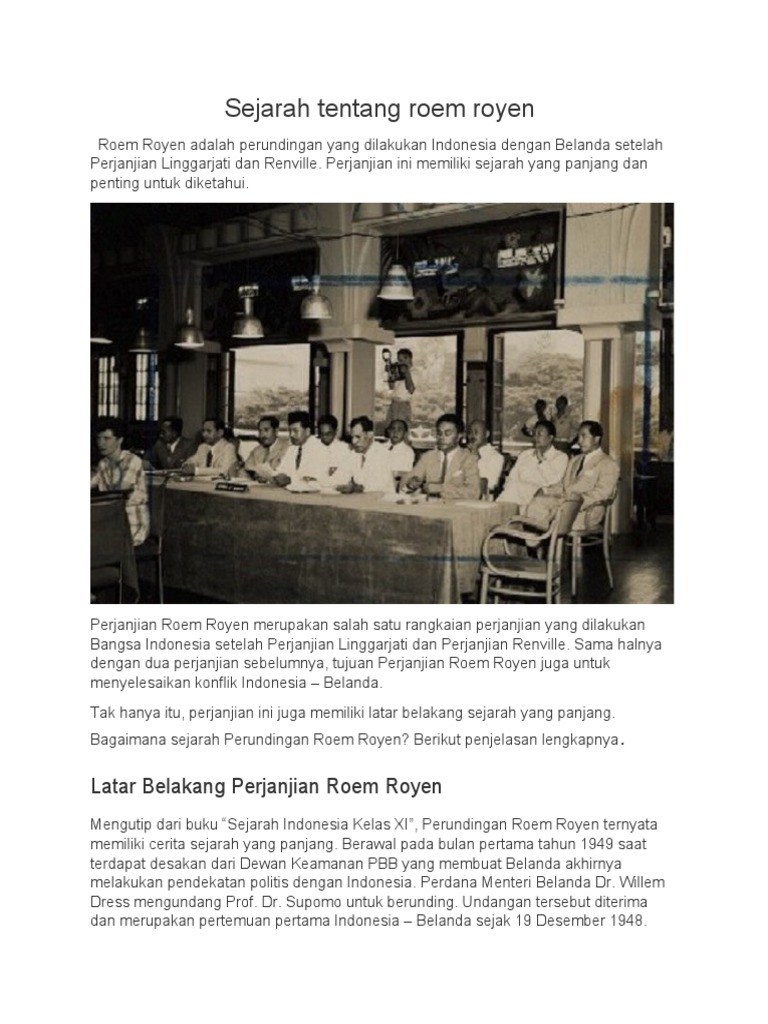 Sejarah Tentang Roem Royen | PDF