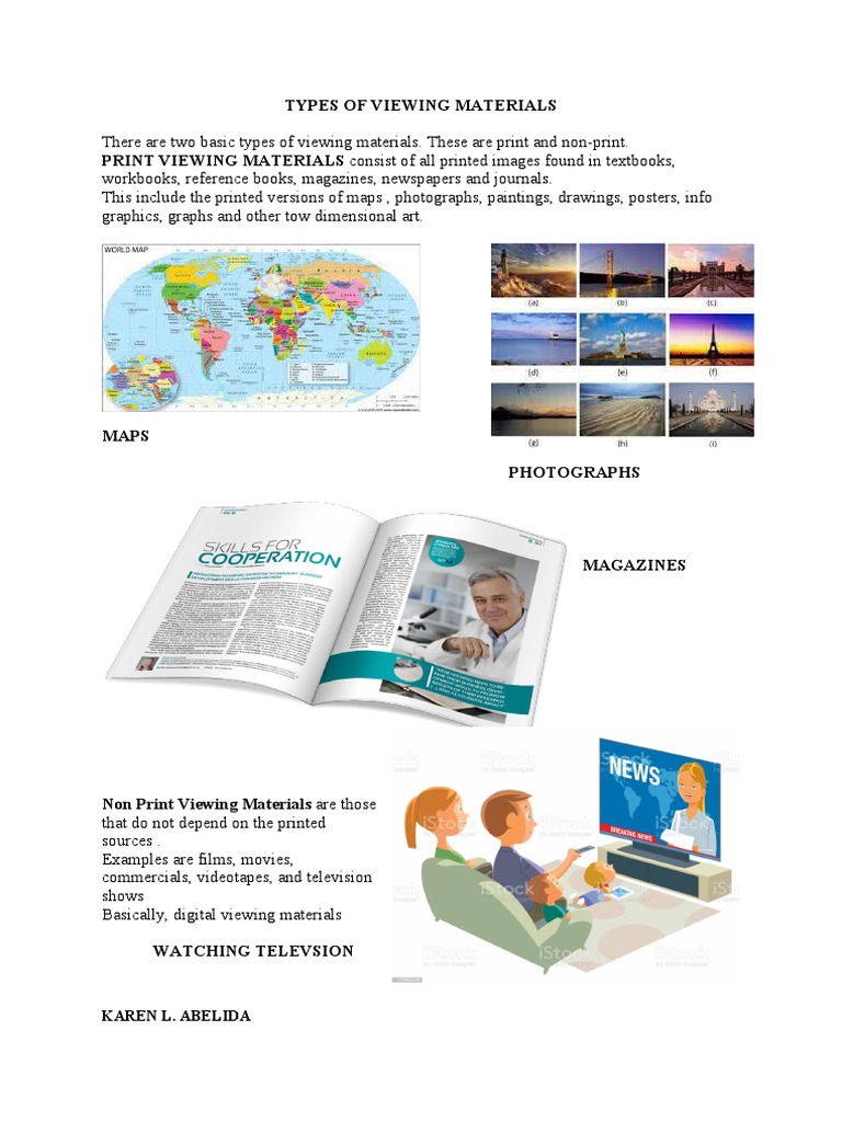 Types of Viewing Materials | PDF