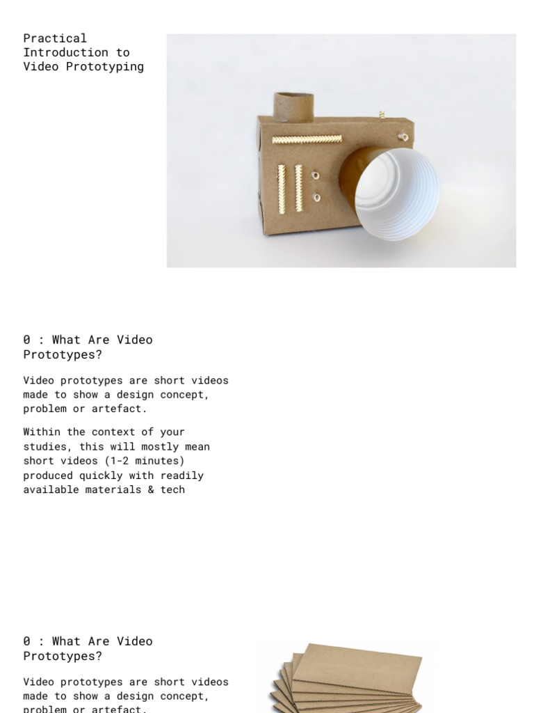 Workshop - Practical Introduction To Video Prototyping | PDF | Prototype | Design