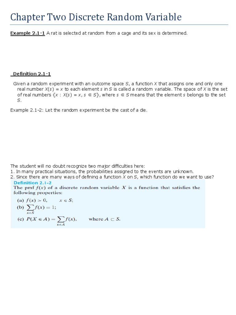 ch2 PDF | PDF | Probability Distribution | Variance