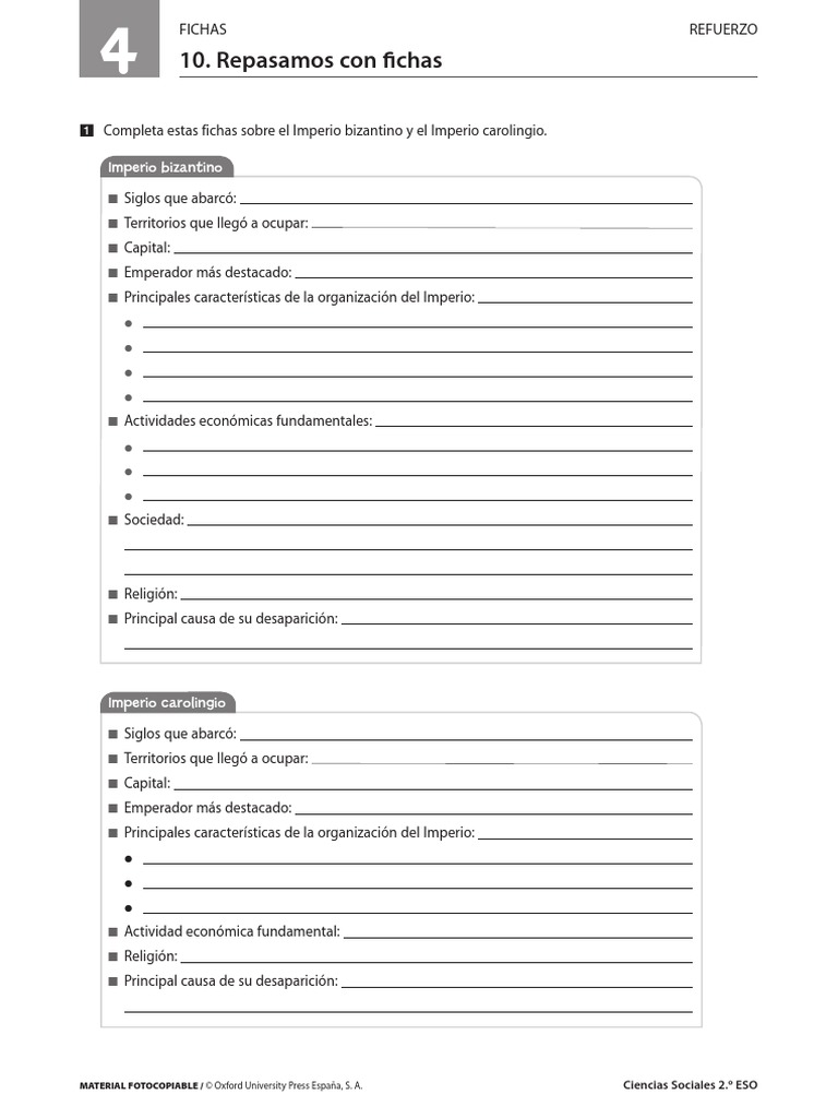 Fichas Imperio Bizantino Oxford | PDF | imperio Bizantino | Europa