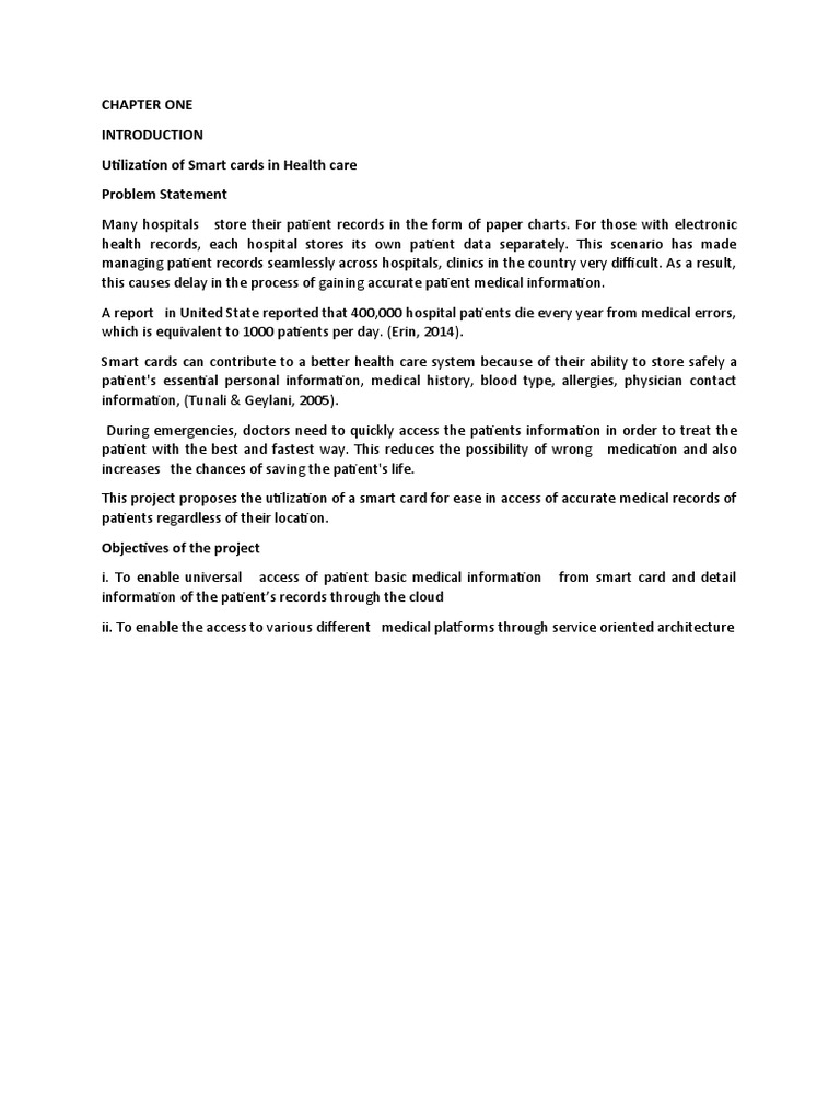 Smart Cards for Healthcare Access | PDF | Smart Card | Medical Record