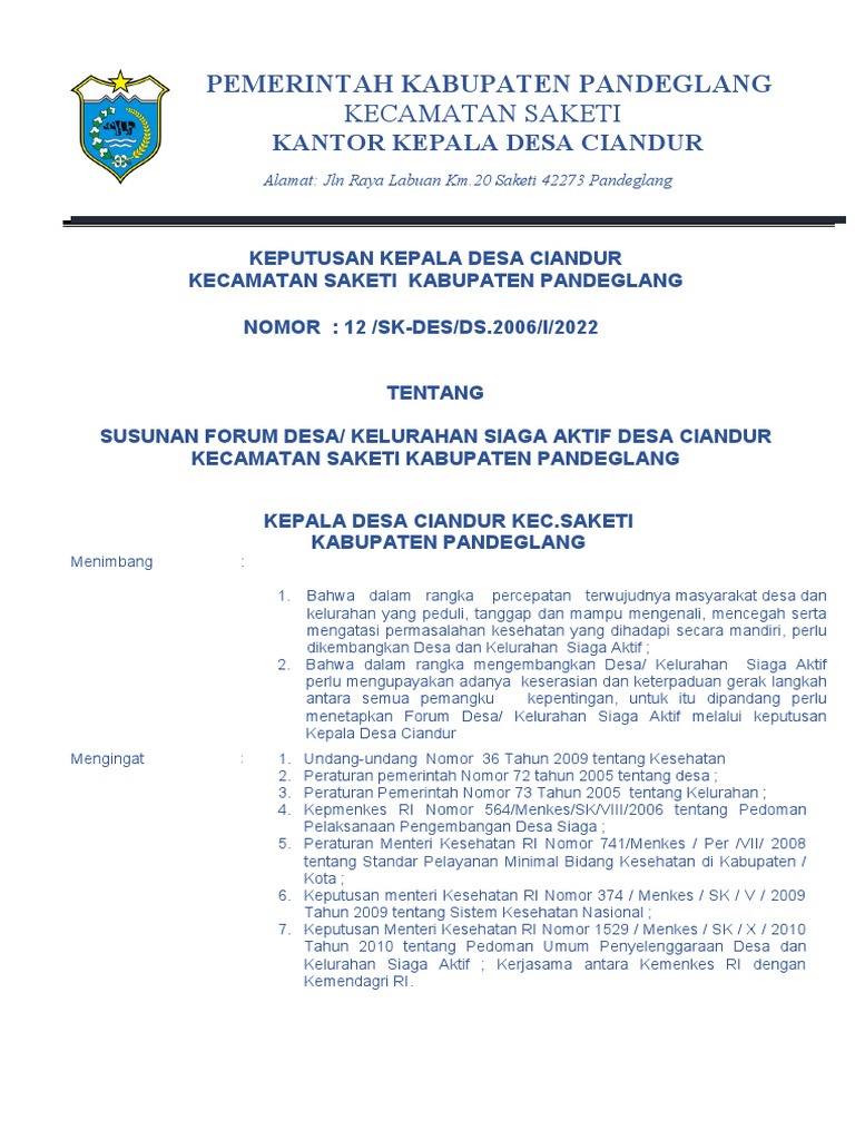 02 SK Desa Siaga Aktif | PDF