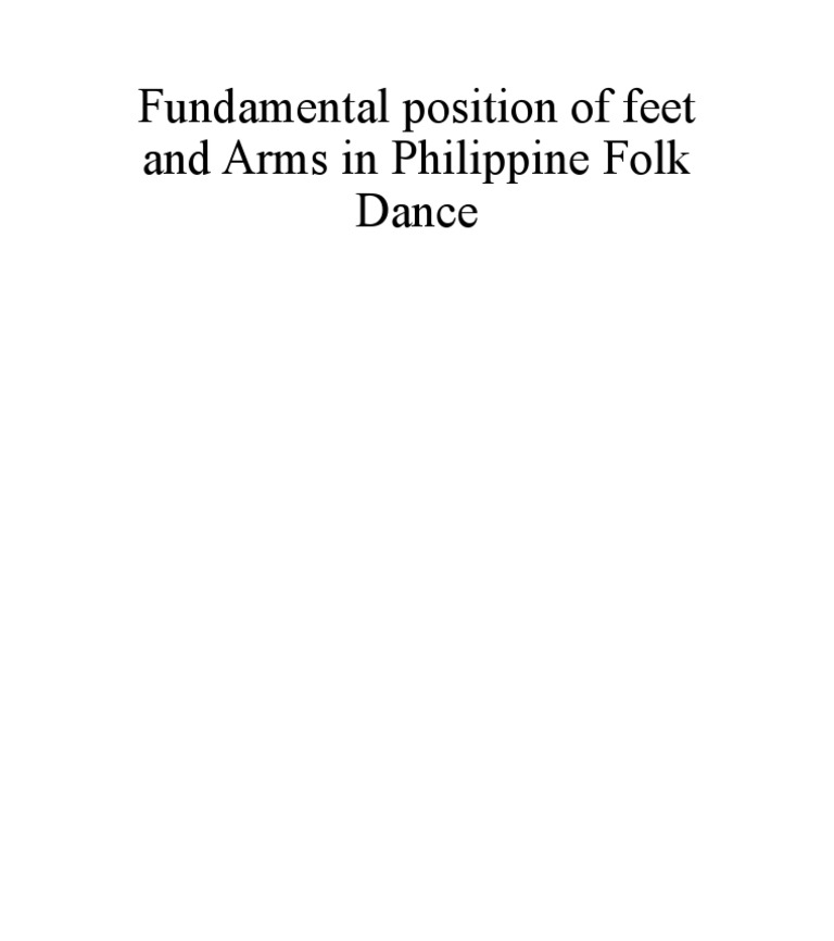 Philippine Folk Dance Basics | PDF