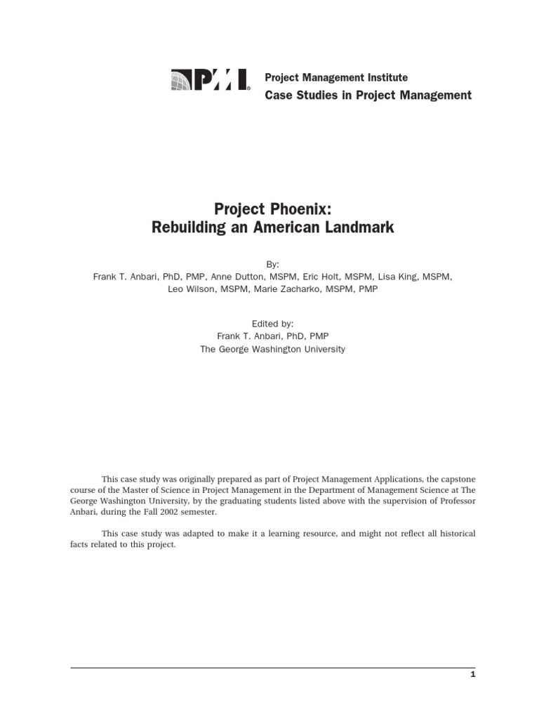 Project Phoenix PDF | PDF | Project Management | The Pentagon