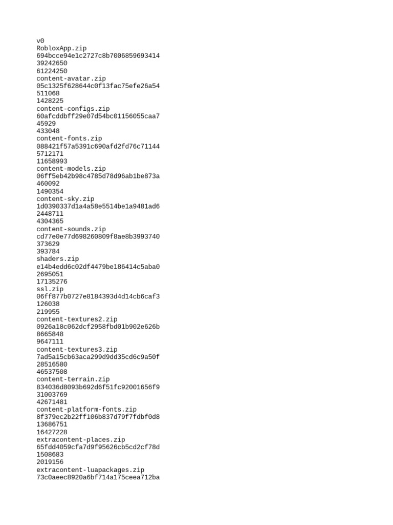 Version 1720baa3c1c34d9c rbxPkgManifest | PDF