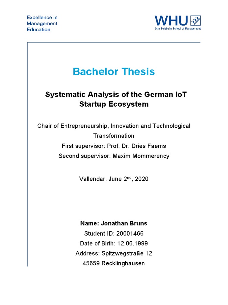 Systematic Analysis of The German IoT Startup Ecosystem Chair ... Systematic Analysis of The German IoT Startup Ecosystem Chair ...