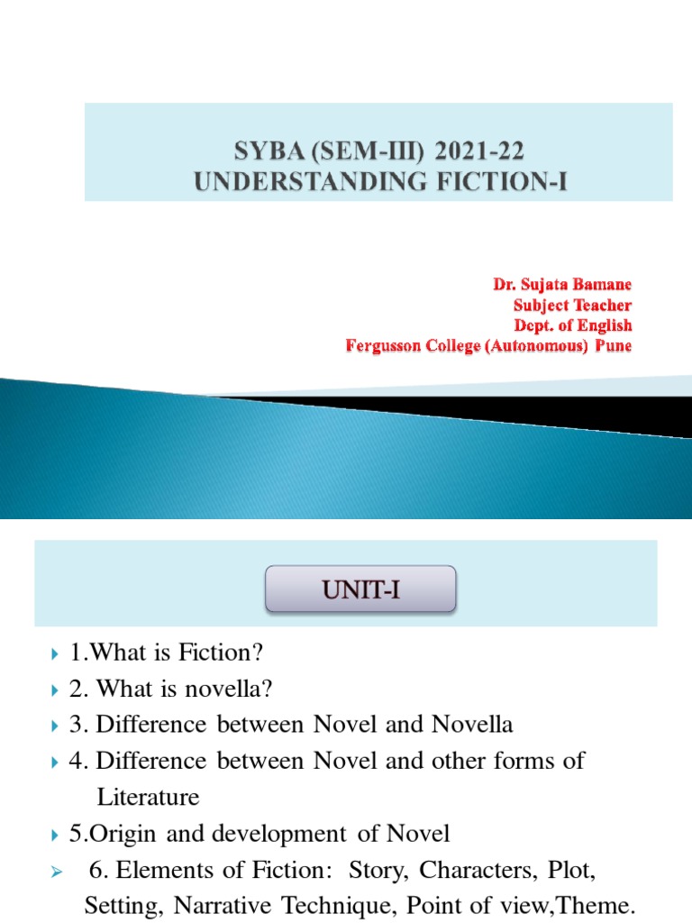 Unit-I-1 | PDF | Novella | Novels