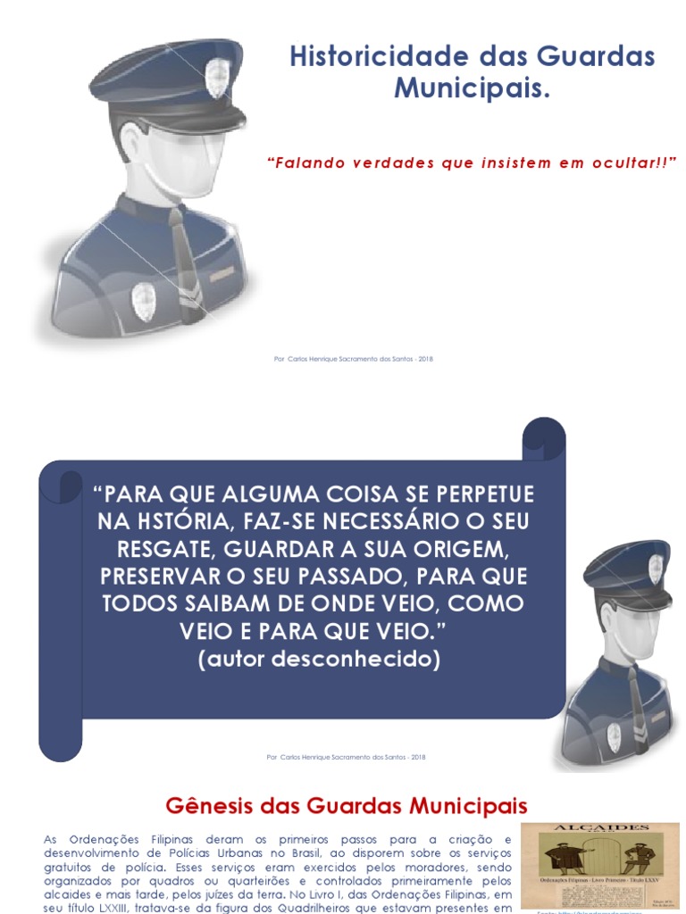 Historicidade Das Guardas Municipais | PDF | Polícia | Governo