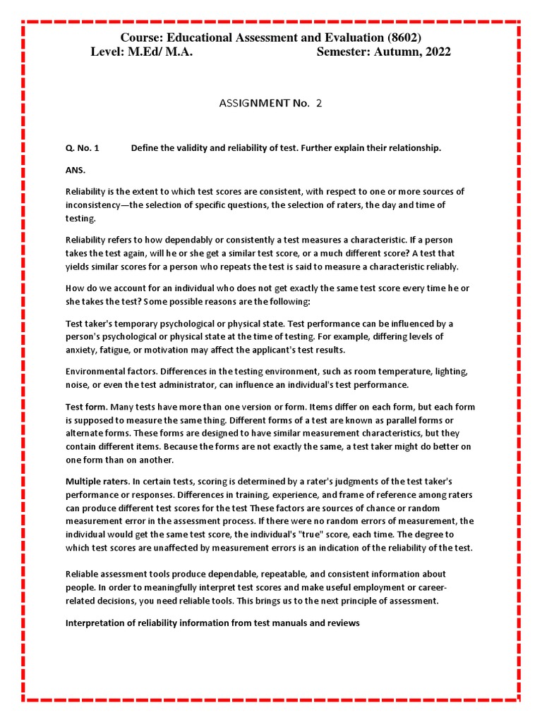 8602 2 Pdf Download Free Pdf Level Of Measurement Cognition