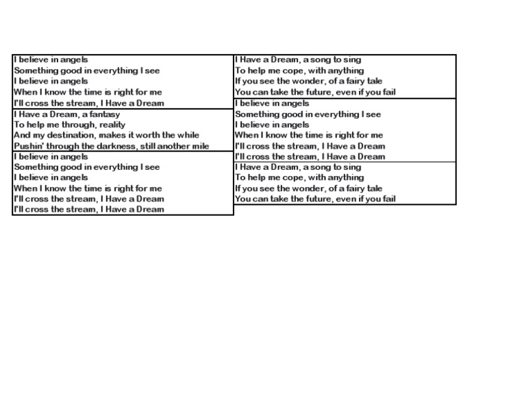"I Have a Dream Lyrics & Meaning" | PDF