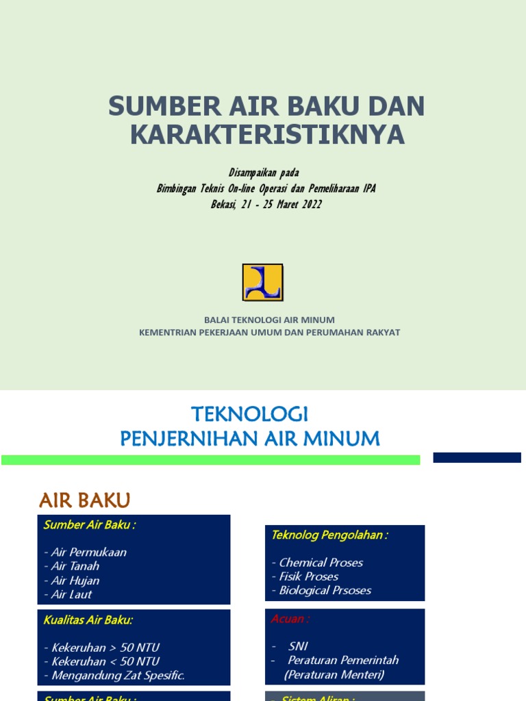 Karakteristik Sumber Air Baku | PDF