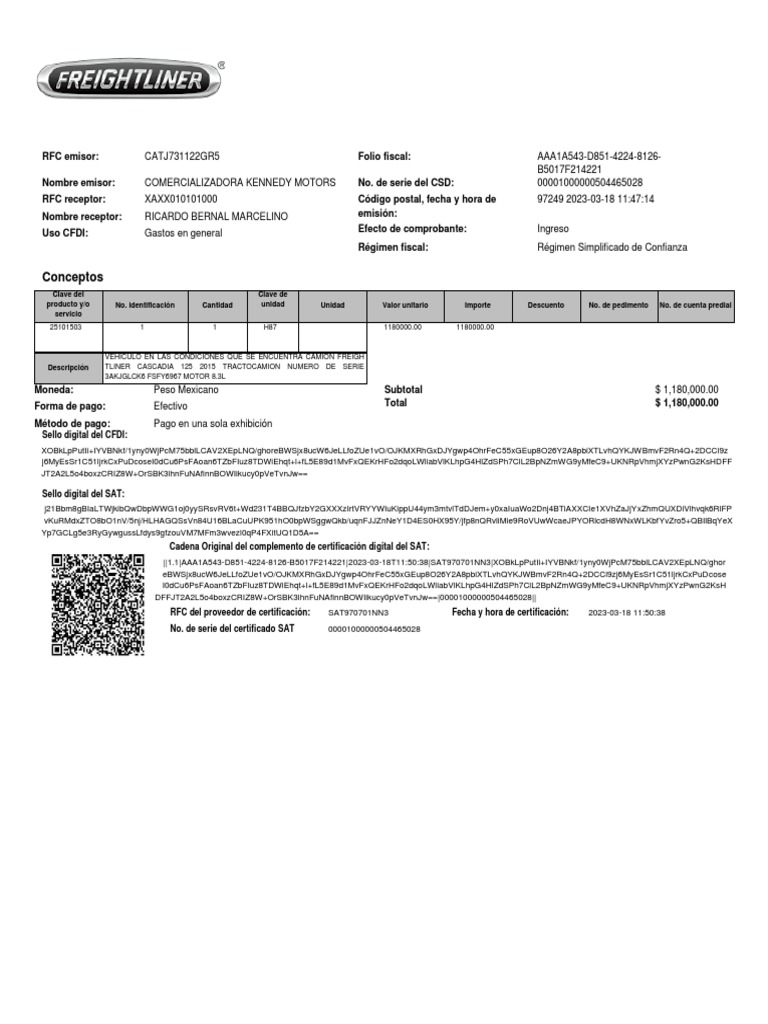 Refactura Camion | PDF