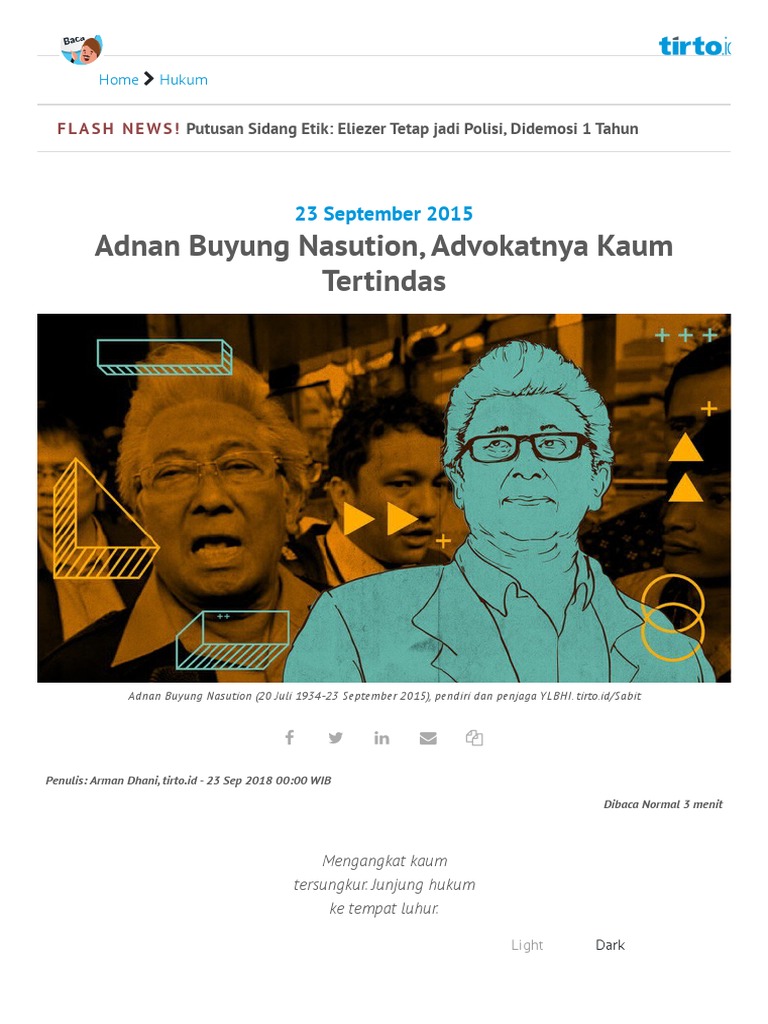 Adnan Buyung Nasution, Advokatnya Kaum Tertindas PDF | PDF