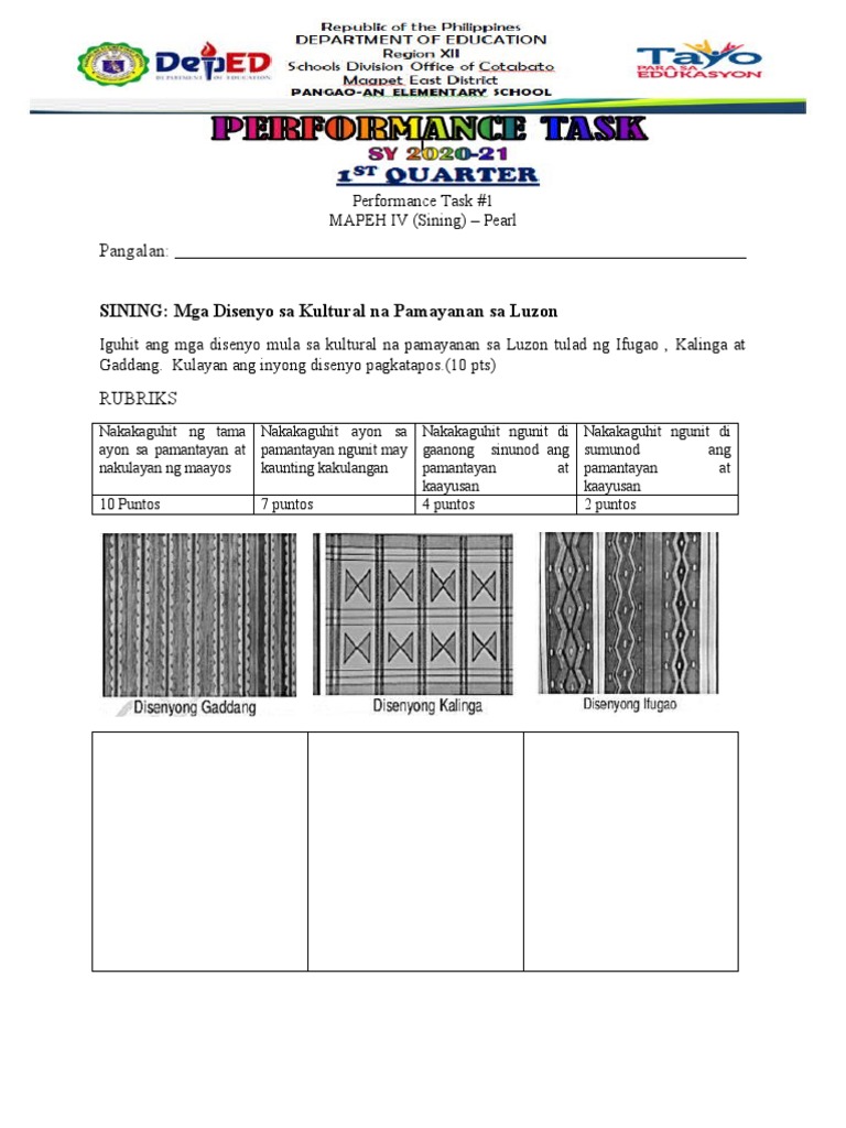 Performance task #1 Mapeh | PDF