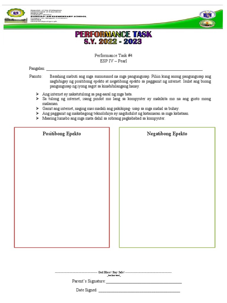 Performance Task # 4 ESP | PDF