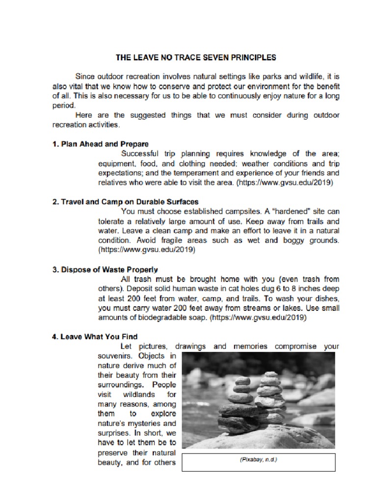 Leave No Trace Principle | PDF
