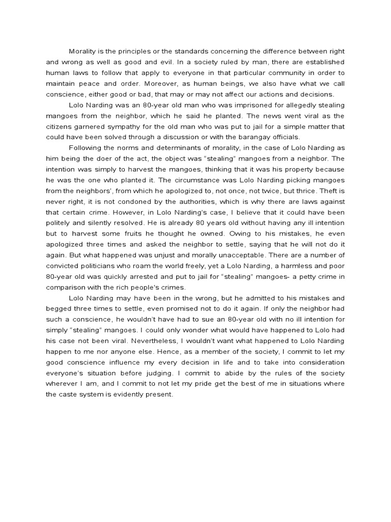 Lolo Narding's Moral Dilemma | PDF