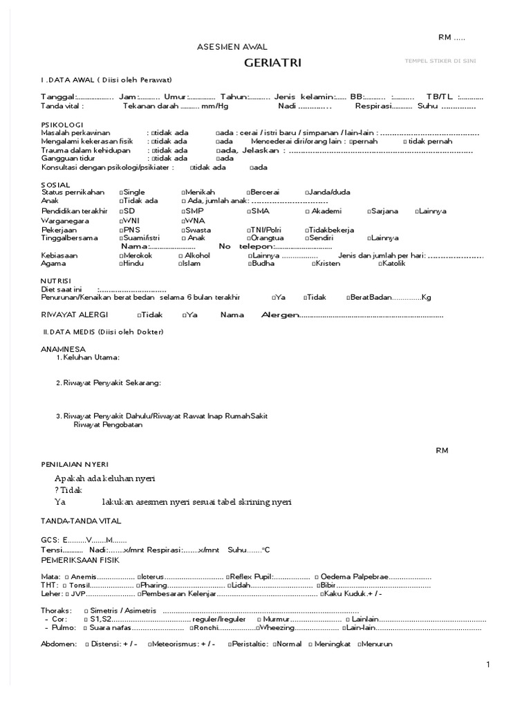 Assesment Geriatri | PDF