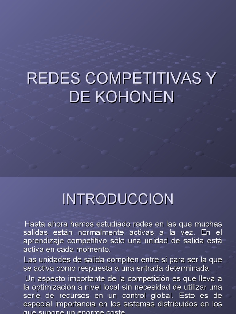 Redes Competitivas y Kohonen | PDF | Neurona | Neurociencia