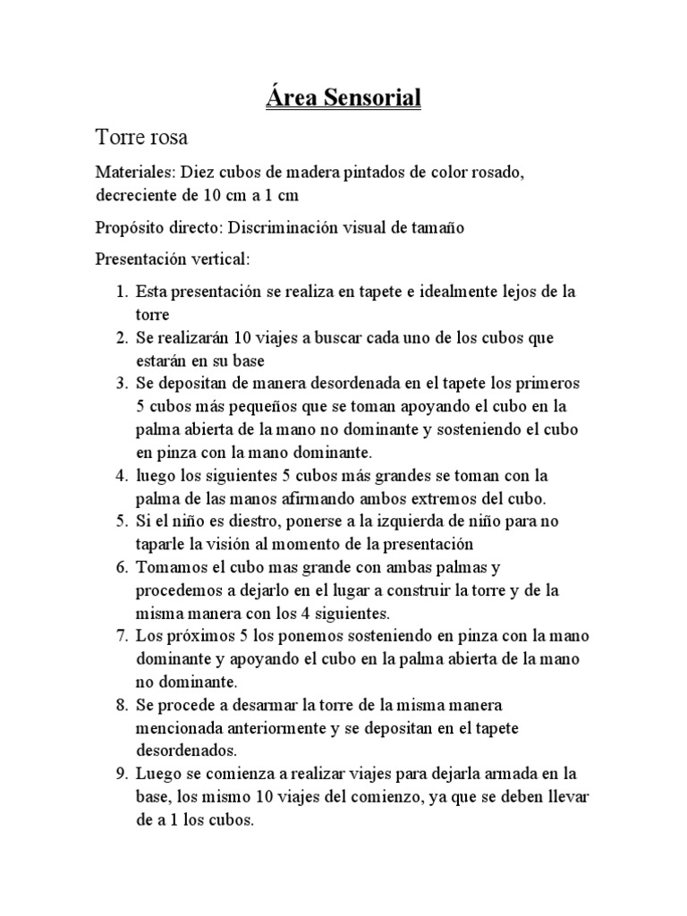 Área Sensorial | PDF
