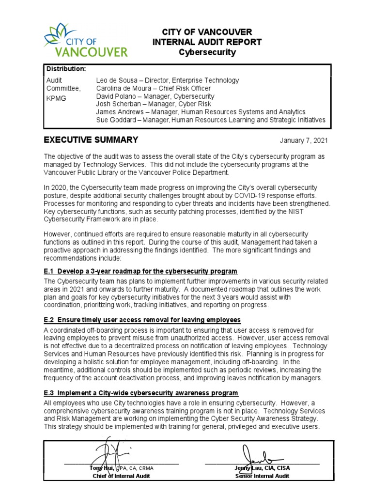 Cybersecurity Audit Report | PDF | Security | Computer Security