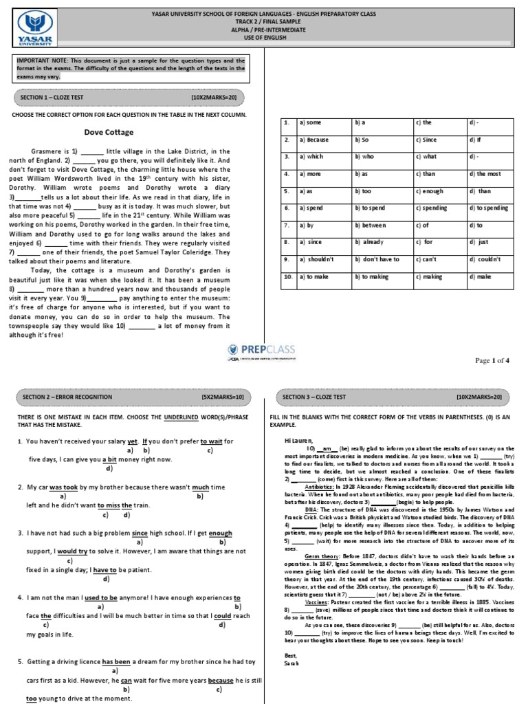 2022-2023 T2 Pre-Int IS Final Exam Sample-1 PDF | PDF