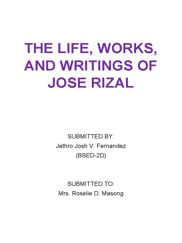 Rizal Activity Final | PDF | Philippines